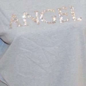 Victoria's Secret | Tops | Nwt Victorias Secret Sequin Angel Graphic ...